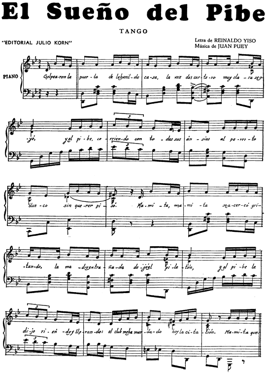 El sueño del pibe. Tango (1945)